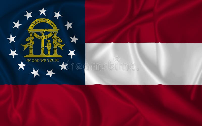 Realistic Flag of Georgia State Stock Image - Image of symbol, justice ...