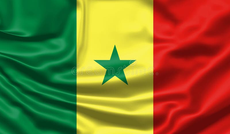 Realistic Flag. Senegal Flag Blowing in the Wind. Background Silk ...