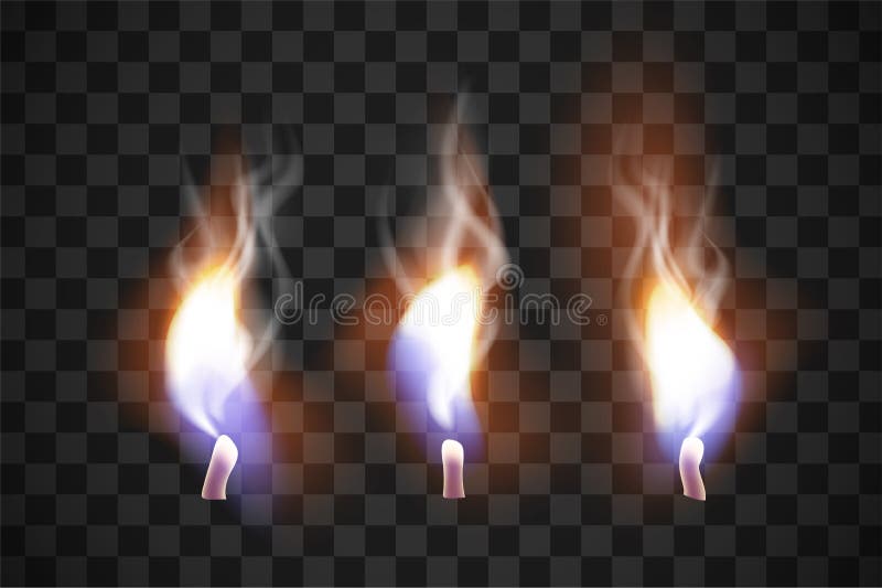 Realistic Flame Candles with the Effect of Transparency Stock Vector ...