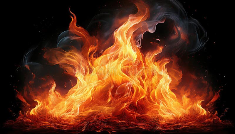 Realistic Flame Image Intense Inferno in a Stark, Dynamic Landscape at ...