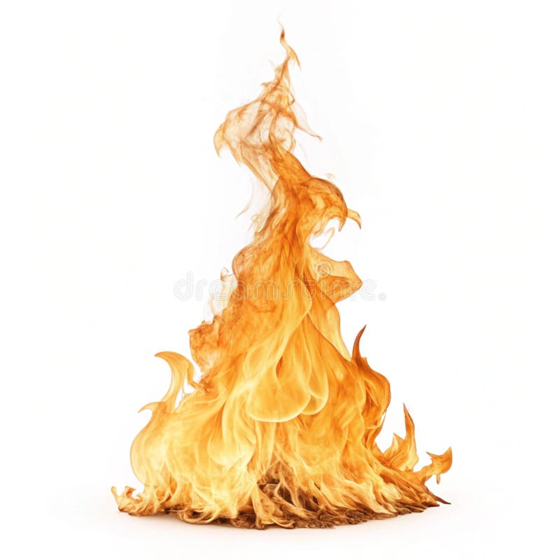 Realistic Flame Isolated on White Background Stock Illustration ...
