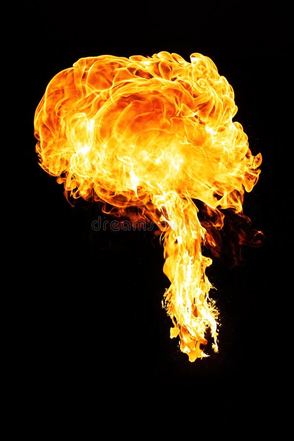 Realistic Flames Vertical Explosion Stock Image - Image of black, bomb ...