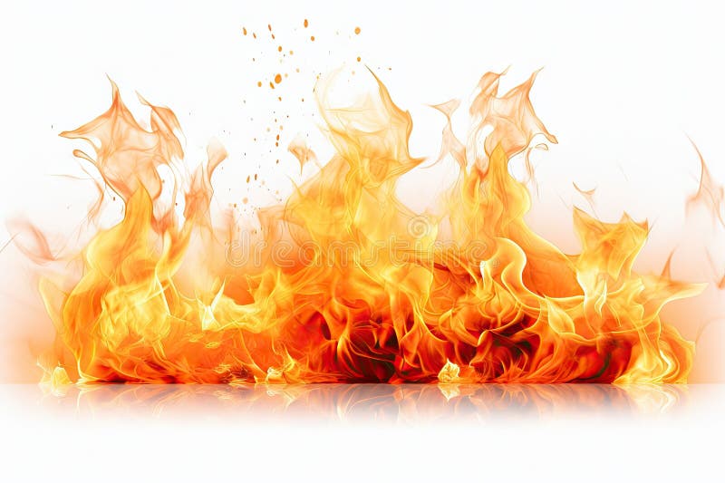 Realistic Flames of Fire White Background Stock Illustration ...