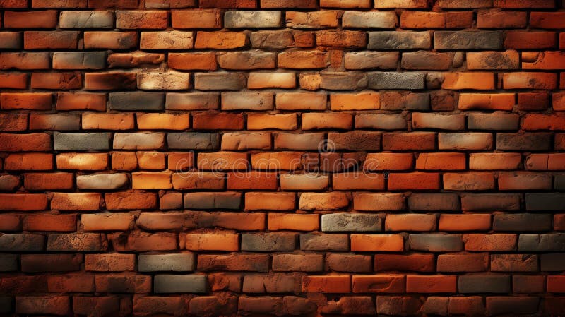 Realistic Flat Illustration of a Detailed Red Brick Wall Texture with ...
