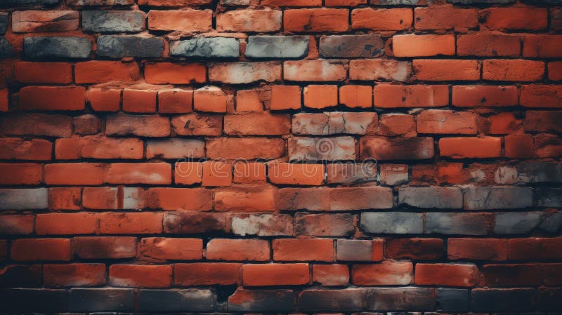 Realistic Flat Illustration of a Detailed Red Brick Wall Texture with ...