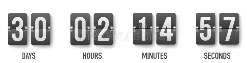 Realistic Flip Countdown Clock Counter Timer Flat Count Down Day Stock Vector Illustration Of