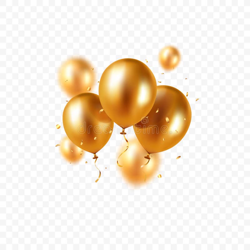 Realistic Floating Vector Balloons Isolated on Transparent Background ...
