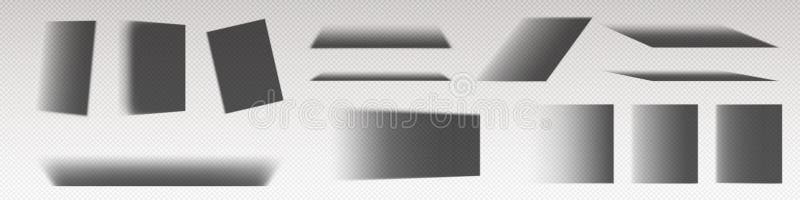 Realistic Floor Shadow Box, Light Shade Vector Set Stock Illustration ...