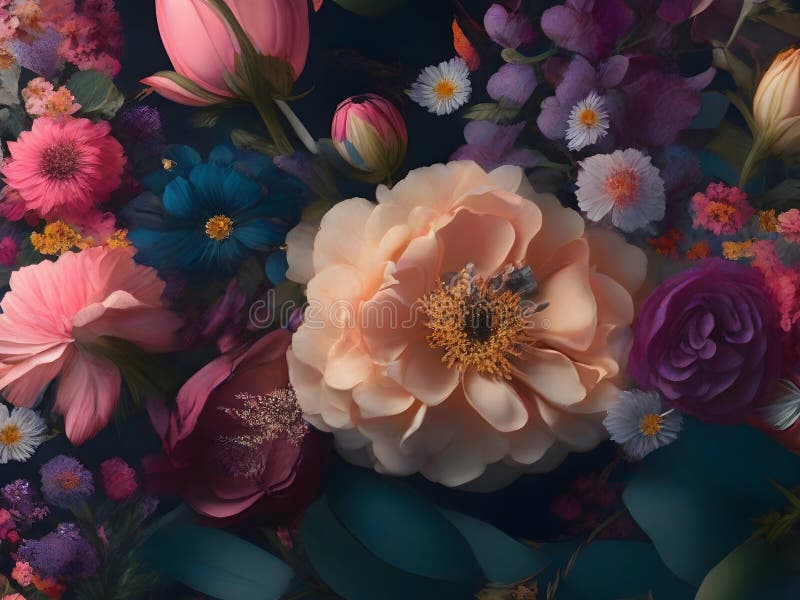 Realistic Floral Background Illustration Stock Illustration ...