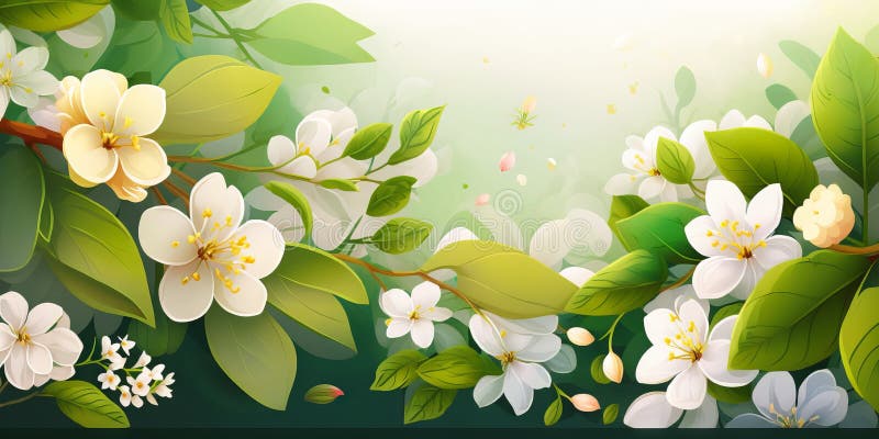 Realistic Floral Spring Background Stock Illustration - Illustration of ...