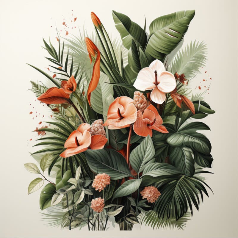 Realistic Flowers on A4 Paper Stock Illustration - Illustration of ...