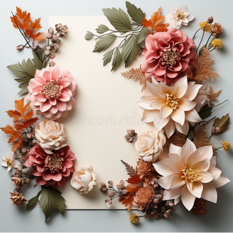 Realistic Flowers on A4 Paper Stock Illustration - Illustration of ...