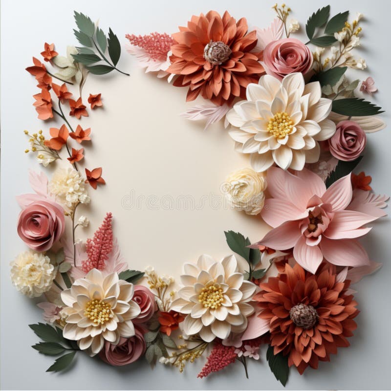 Realistic Flowers on A4 Paper Stock Illustration - Illustration of ...