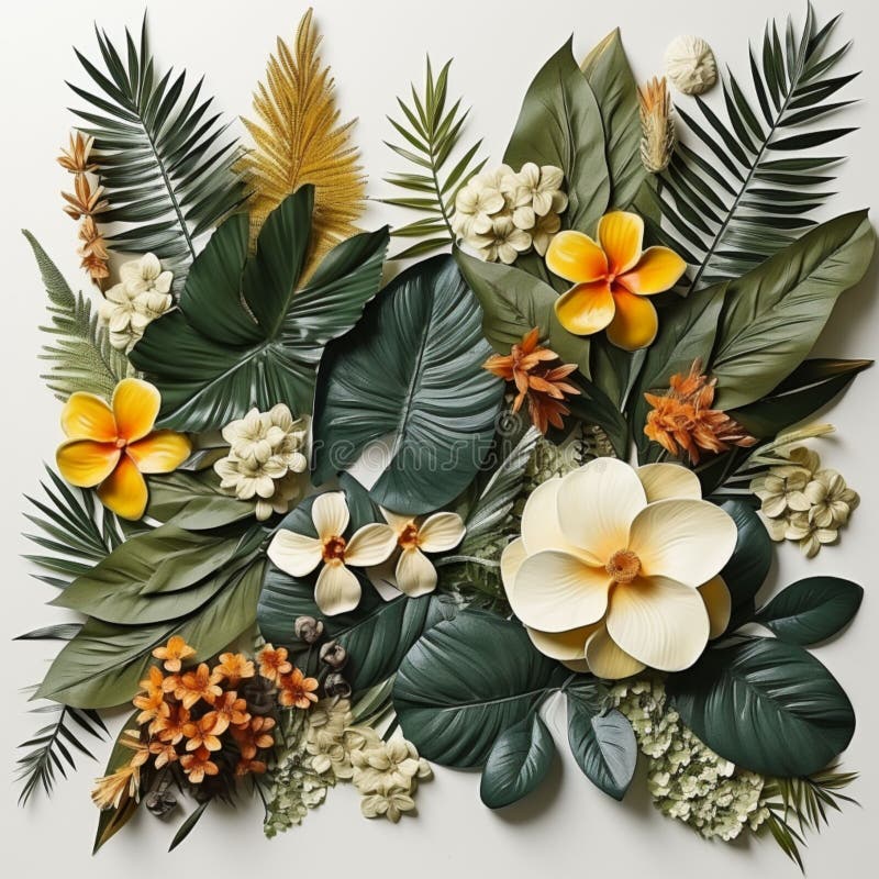 Realistic Flowers on A4 Paper Stock Illustration - Illustration of ...