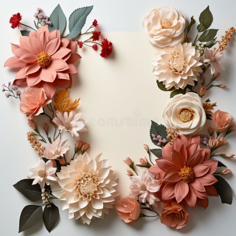 Realistic Flowers on A4 Paper Stock Illustration - Illustration of ...