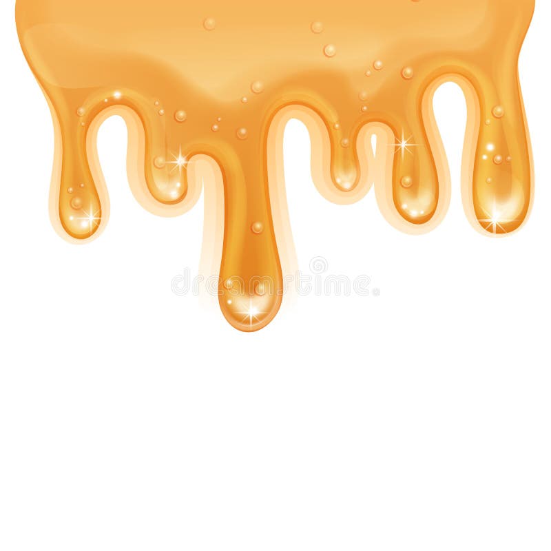 Realistic Flowing Honey Texture on White Background, Vector Eps 10 ...