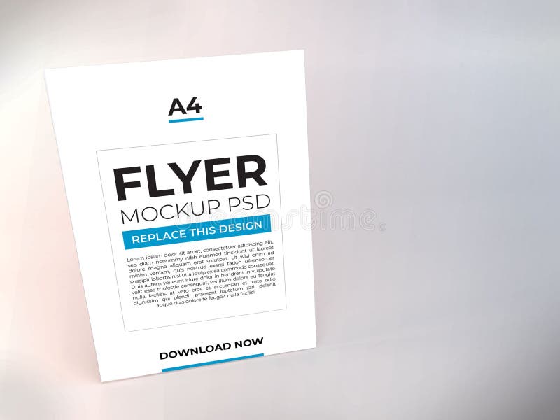 Realistic A4 Flyer Mockup Template Scene Stock Illustration ...