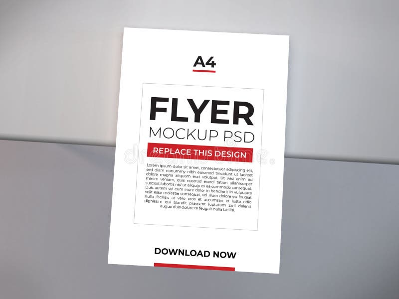 Realistic A4 Flyer Mockup Template Scene Stock Illustration ...