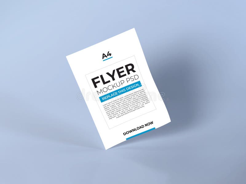 Realistic A4 Flyer Mockup Template Scene Stock Illustration ...