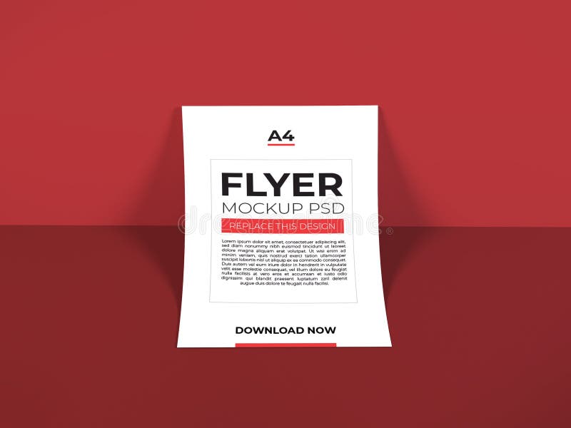Realistic A4 Flyer Mockup Template Scene Stock Illustration ...