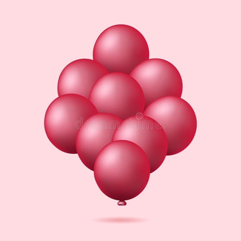 Realistic Flying Ballons Vector Illustration Stock Vector ...