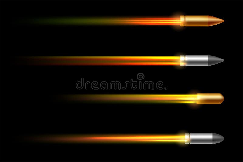 Realistic Flying Bullet in Motion Stock Vector - Illustration of motion ...