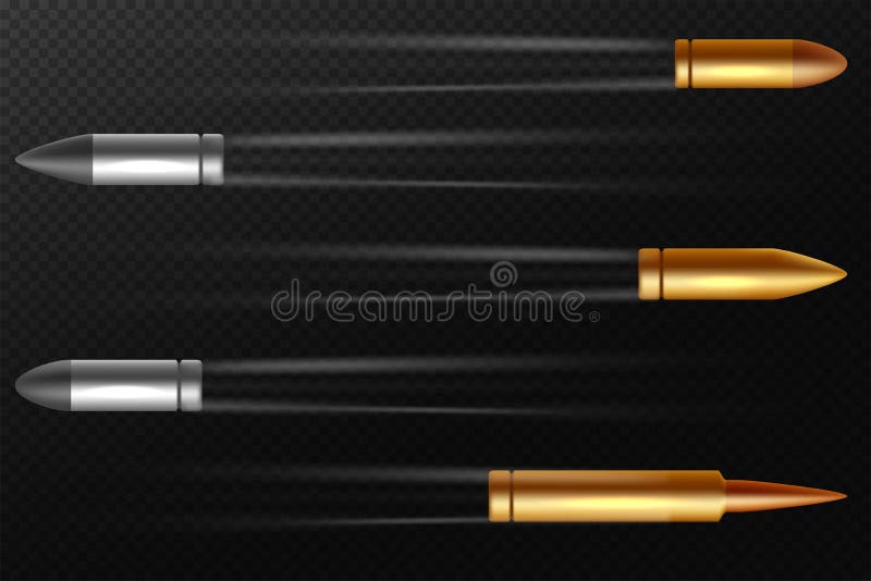 Realistic Flying Bullet in Motion Stock Vector - Illustration of ...