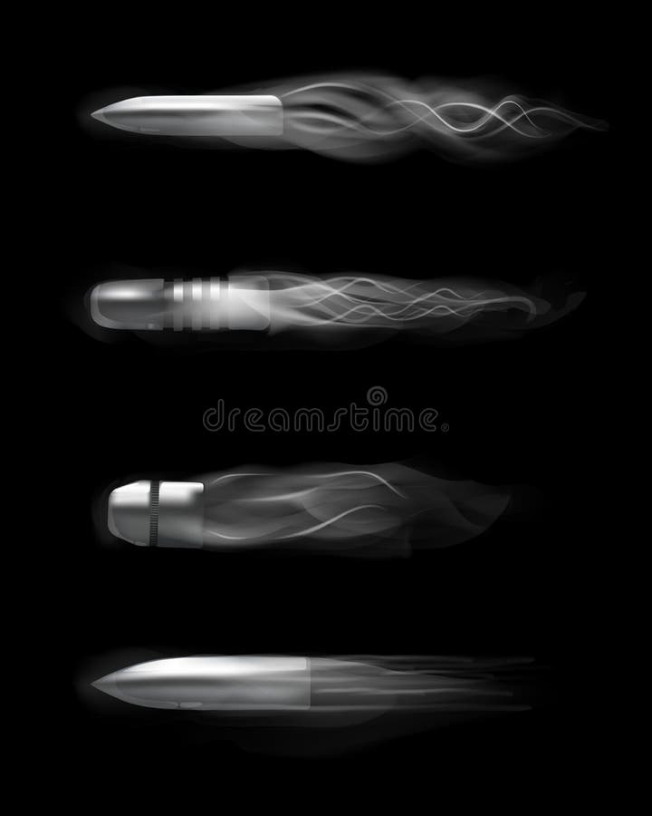 Realistic flying bullet. stock vector. Illustration of background ...