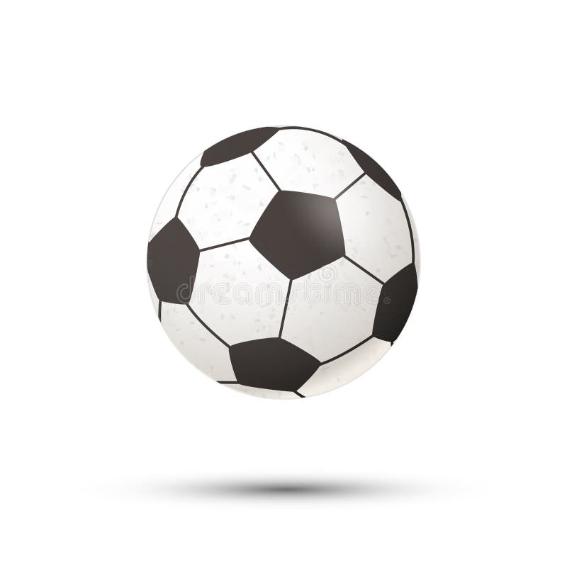 Realistic Football Ball Icon with Shadow on White Stock Illustration ...