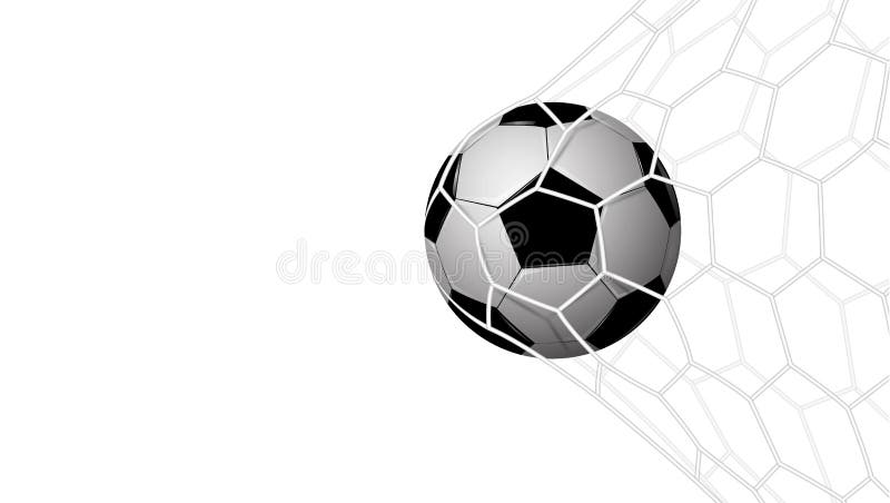Realistic Football in Net Isolated on White Background, Vector Stock ...