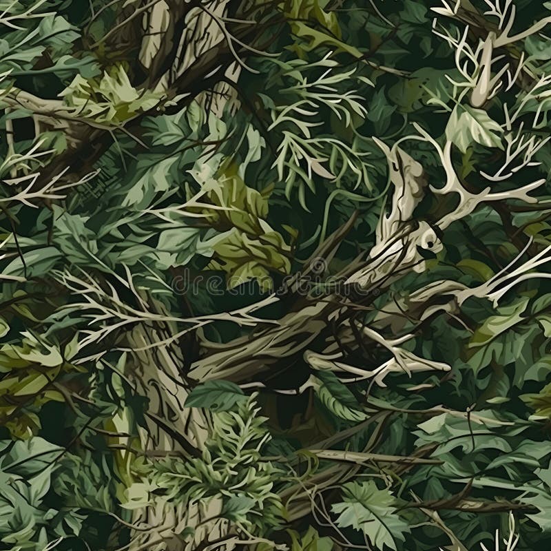 Realistic Forest Camouflage. Seamless Pattern Stock Illustration ...