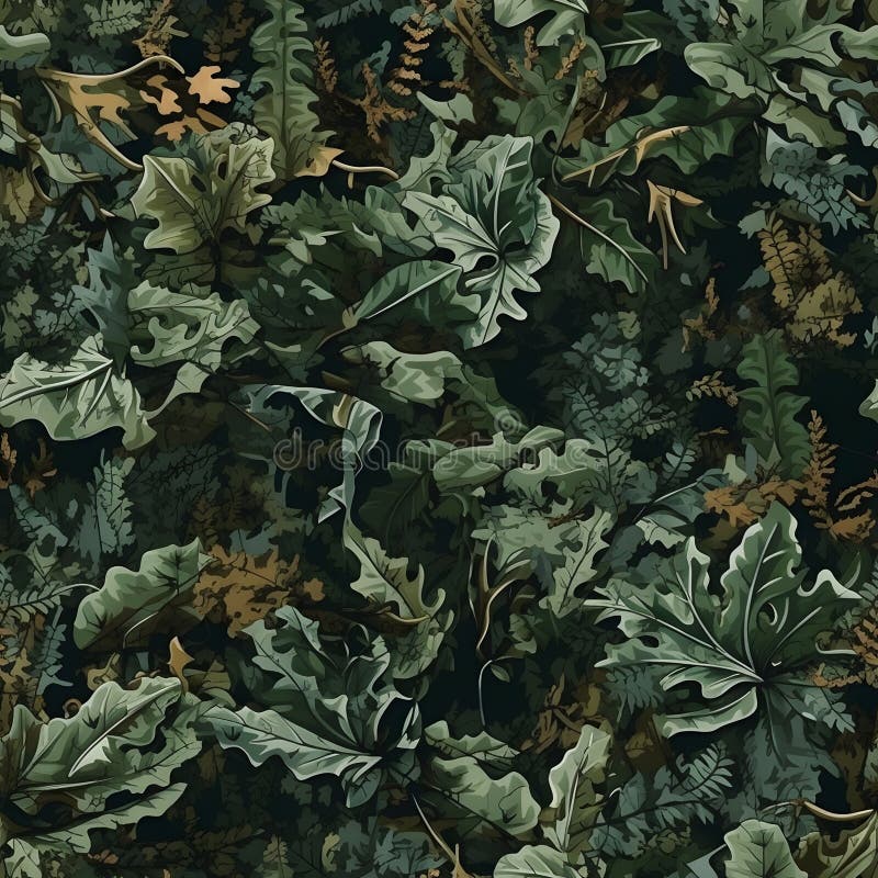 Realistic Forest Camouflage. Seamless Pattern Stock Illustration ...