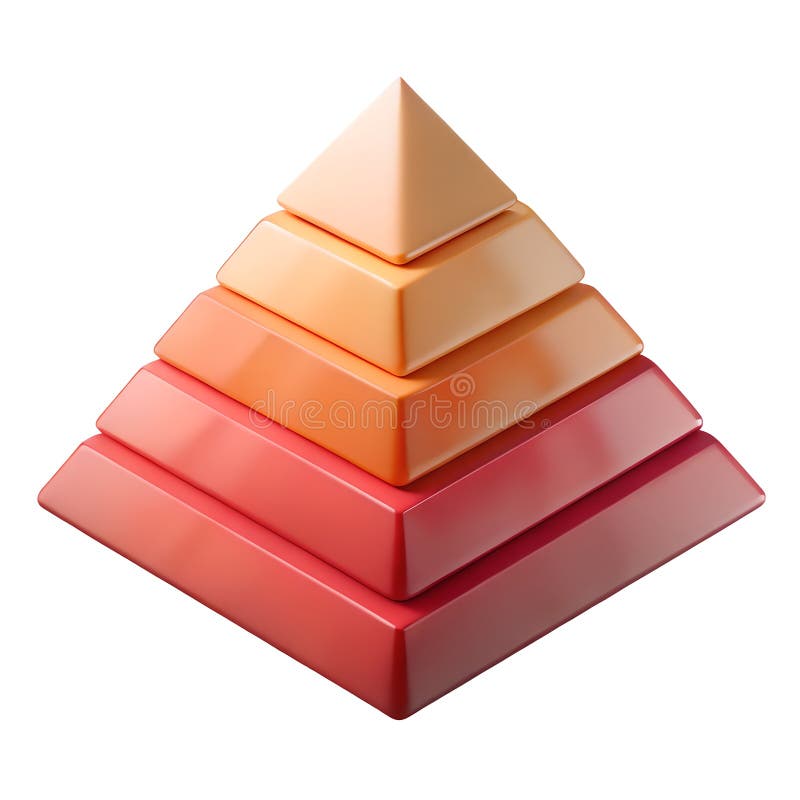Realistic Four Layered Pyramid 3D Rendered Geometric Structure Isolated ...