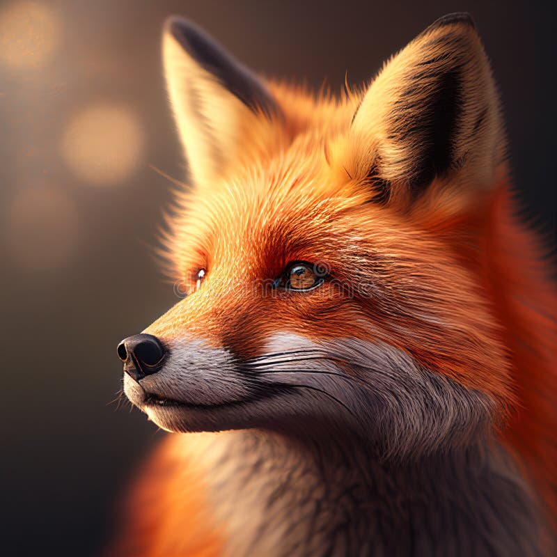 Realistic Fox Portrait Generative AI Stock Illustration - Illustration ...