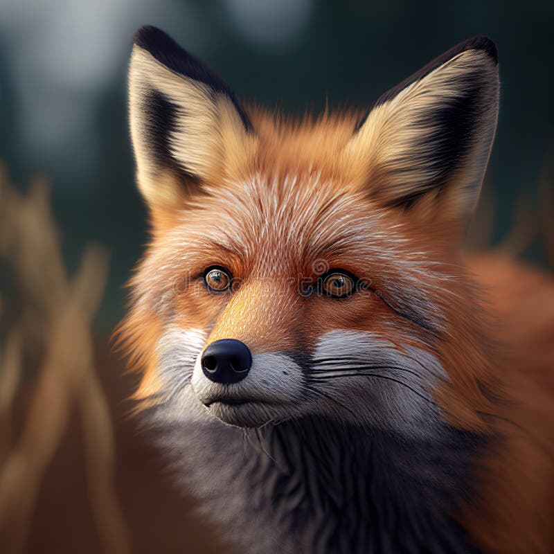 Realistic Fox Portrait Generative AI Stock Illustration - Illustration ...
