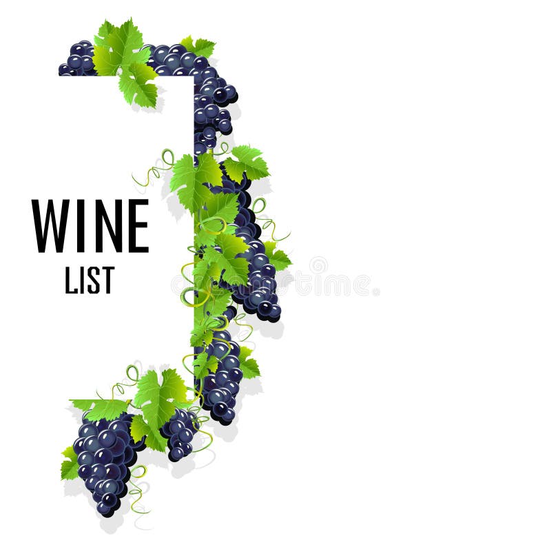 A Realistic Frame with Black Grapes Stock Vector - Illustration of ...
