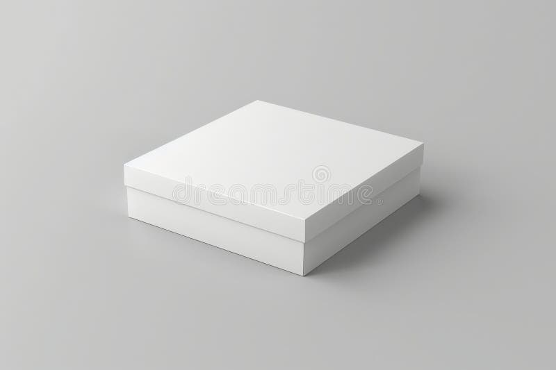 Realistic Front View Blank White Package Box Mockup Isolated on a Grey ...