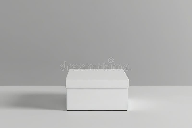 Realistic Front View Blank White Package Box Mockup Isolated on a Grey ...
