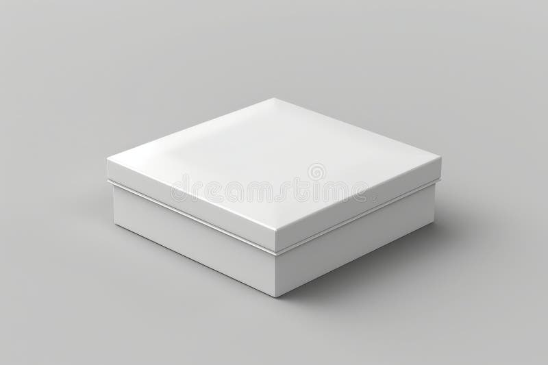 Realistic Front View Blank White Package Box Mockup Isolated on a Grey ...