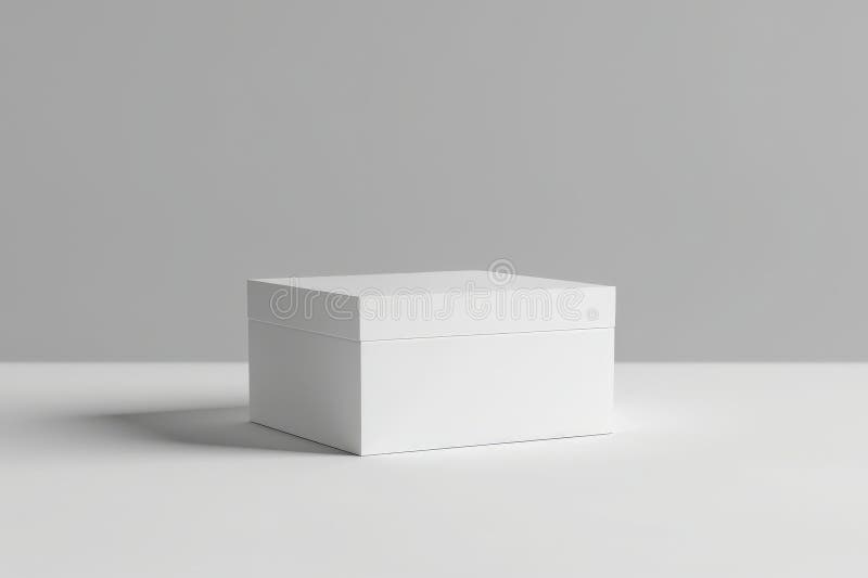 Realistic Front View Blank White Package Box Mockup Isolated on a Grey ...