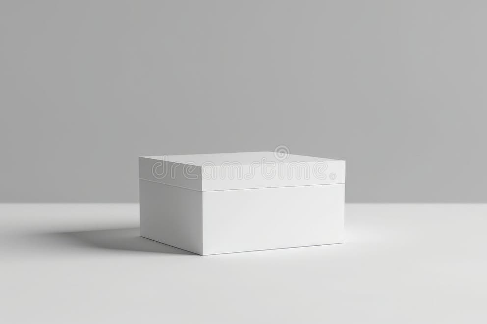 Realistic Front View Blank White Package Box Mockup Isolated on a Grey ...