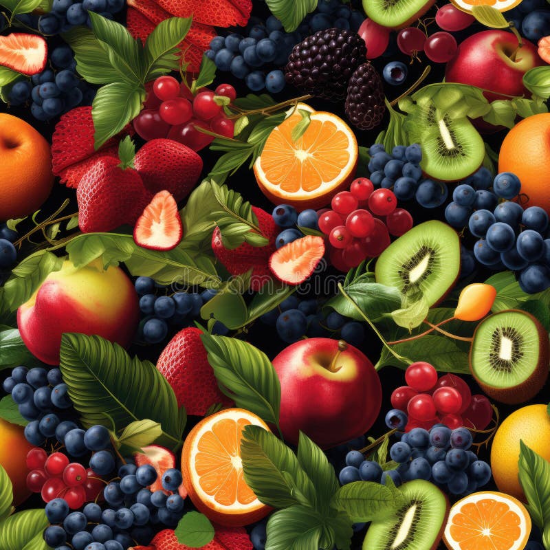 Realistic Fruit Patterns Texture Background Stock Illustration ...