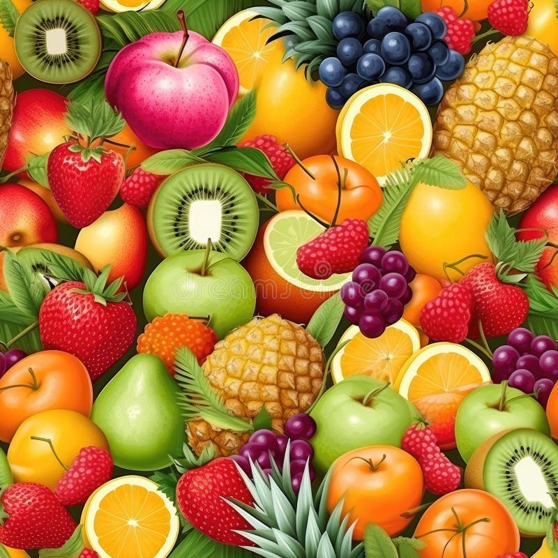 Realistic Fruit Patterns Texture Background Stock Illustration ...
