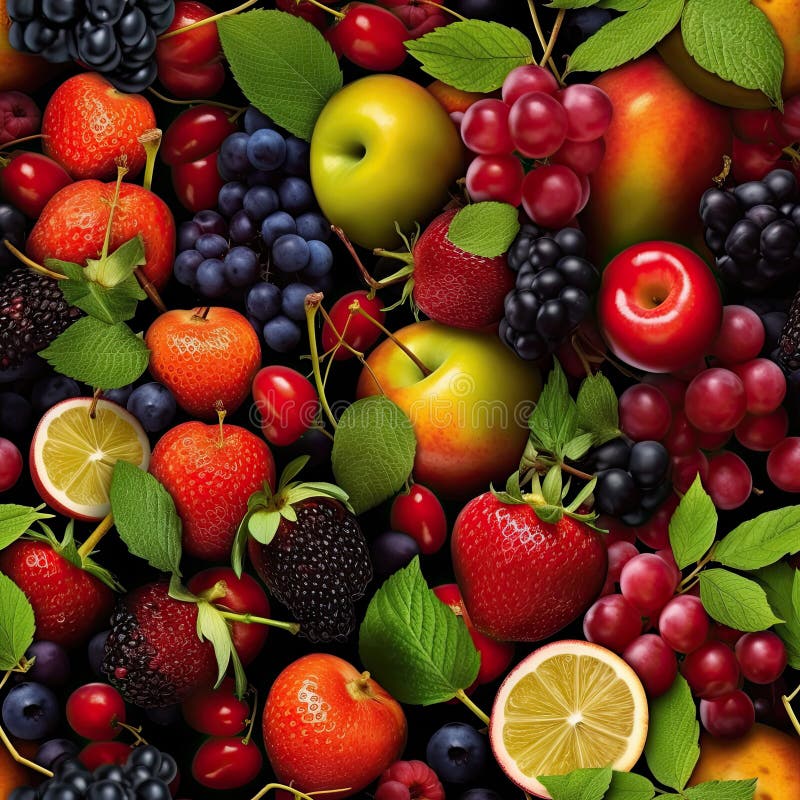 Realistic Fruit Patterns Texture Background Stock Illustration ...