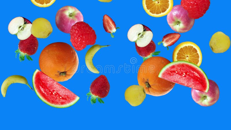 Realistic Fruits Animation on Blue Screen Editable Chroma Key ...