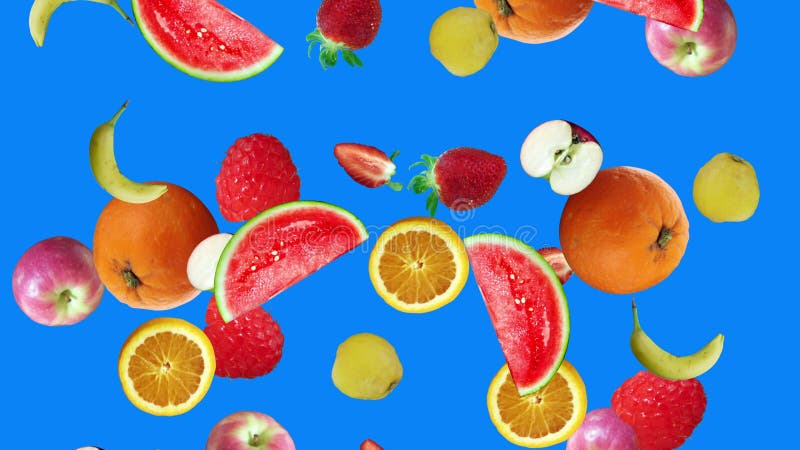 Realistic Fruits Animation on Blue Screen Editable Chroma Key ...