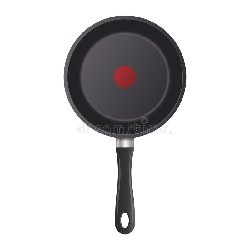 Realistic Frying Pan in Top View Isolated on White Background Stock ...