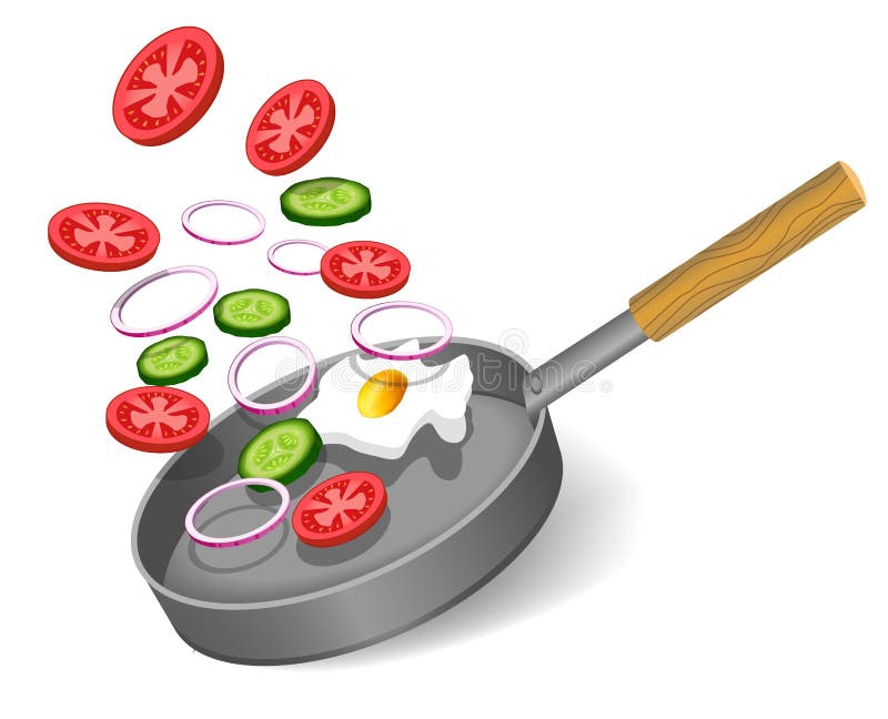 Realistic Frying Pan Stock Illustrations – 773 Realistic Frying Pan ...