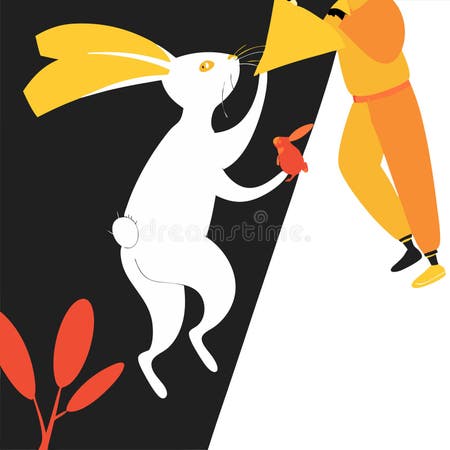 Rabbit , Full Body Realistic Image, White Background Stock Illustration ...