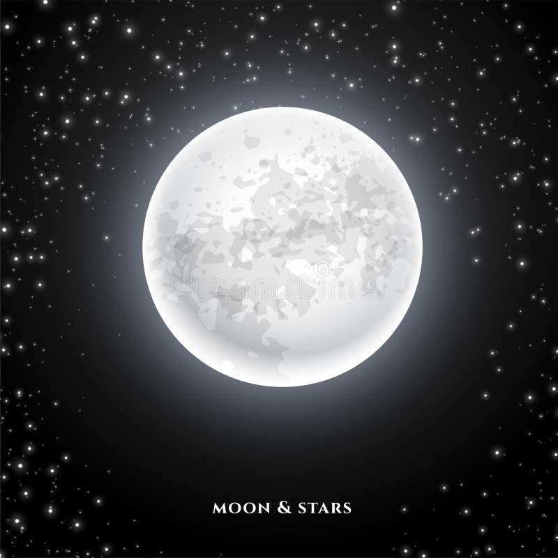 Realistic Full Moon and Starry Midnight Background with Smoke Effect ...